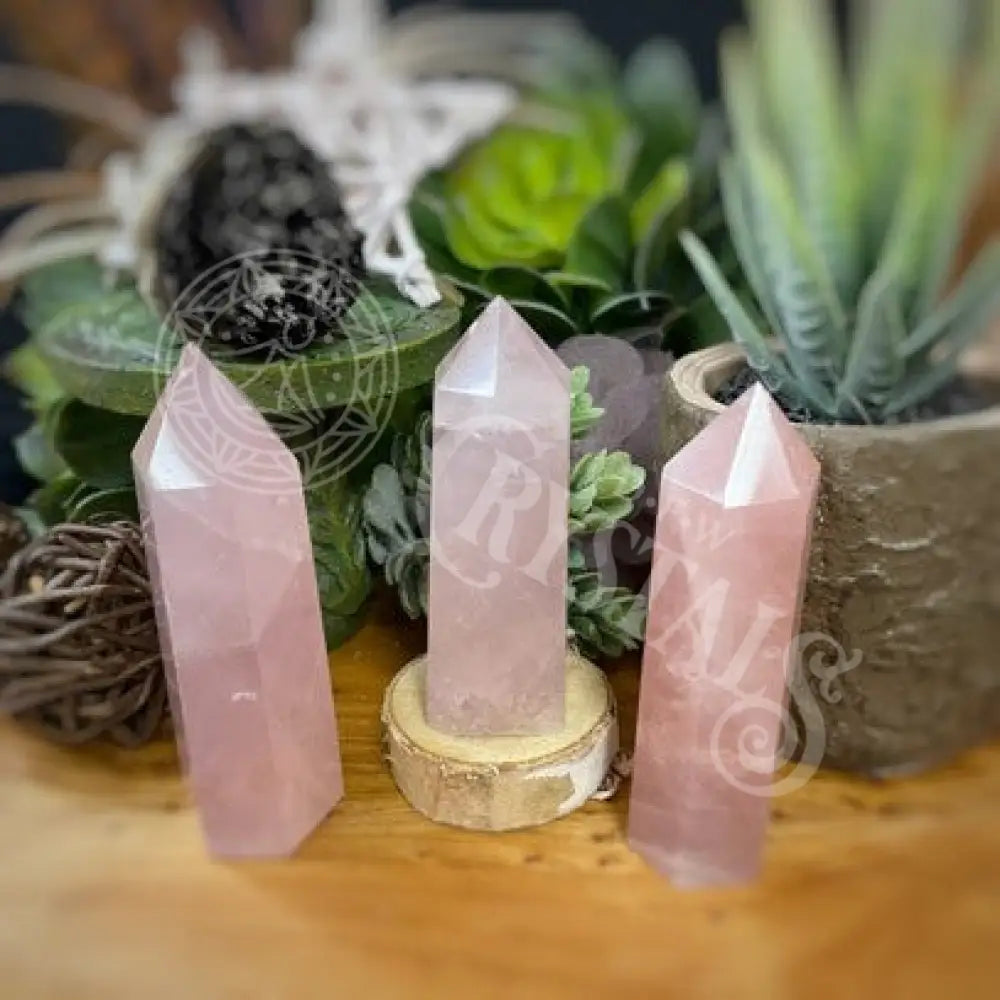 Rose Quartz - Multi Sizes - Tower, Point, Obelisk – DFW Crystals